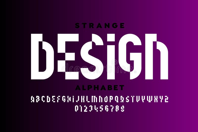 Strange Modern Style Font Design Stock Vector - Illustration of letter ...