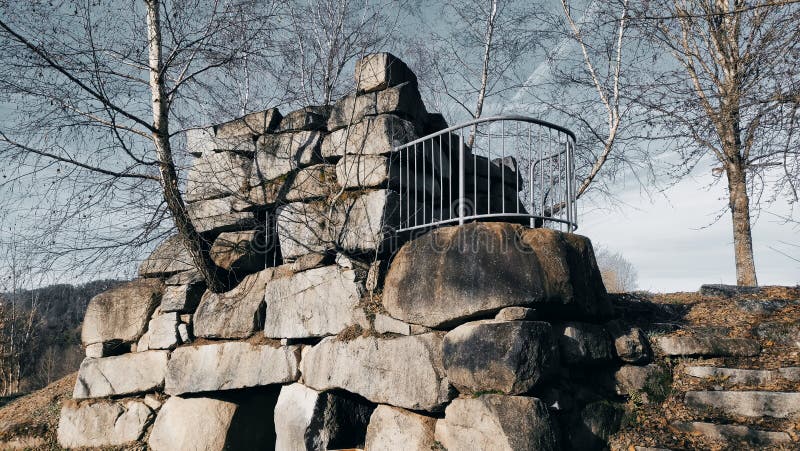 Strange Monument Made with Stones Stock Image - Image of wood, monument ...