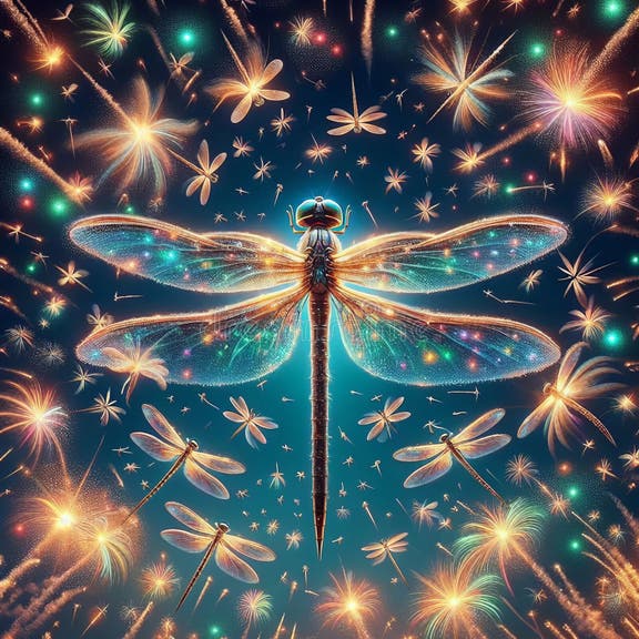 171 71. Dragonfly Shells_ Large, Spherical Fireworks T Stock ...