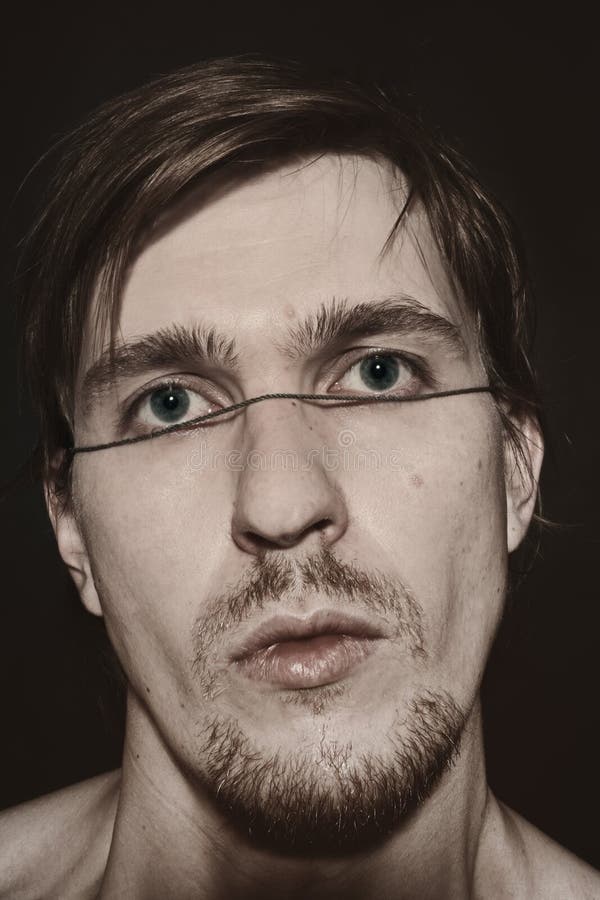 Strange Portrait of a Young Man Stock Photo - Image of young, mask ...