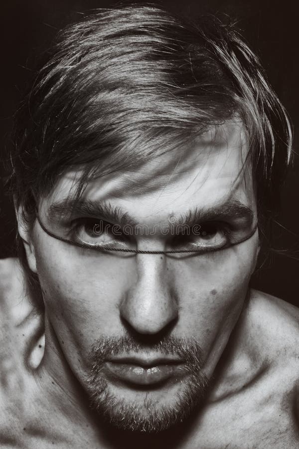 Strange Portrait of a Young Man Stock Photo - Image of head, dark: 53067688