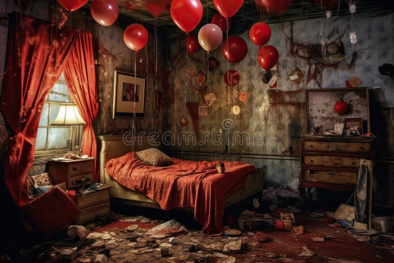 Strange Room from Nightmare, Concept of Dysfunctional Space Stock ...