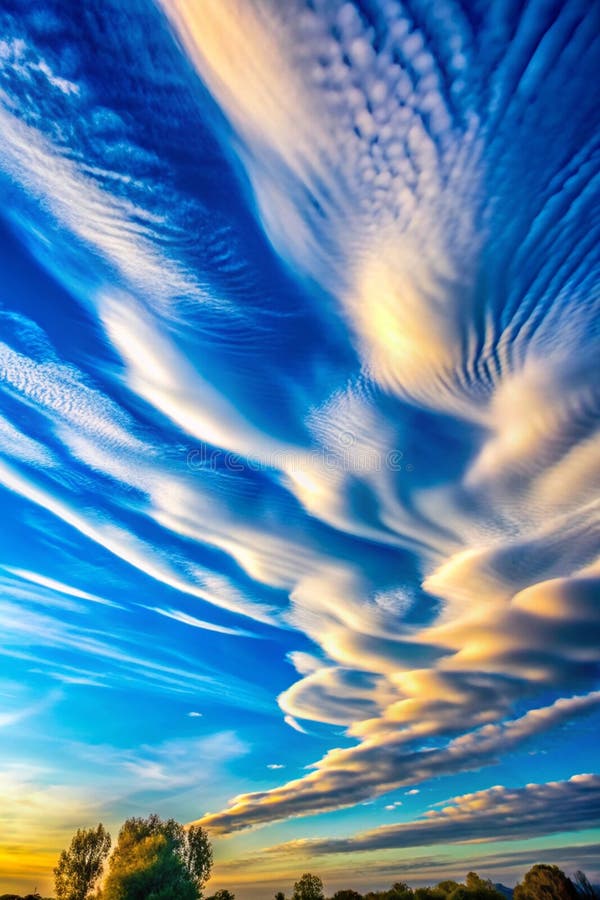 Strange Shaped Clouds Against Beautiful Blue Sky for Art Background ...