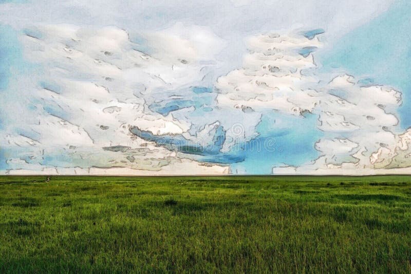 Strange sky stock illustration. Illustration of drawing - 379604052