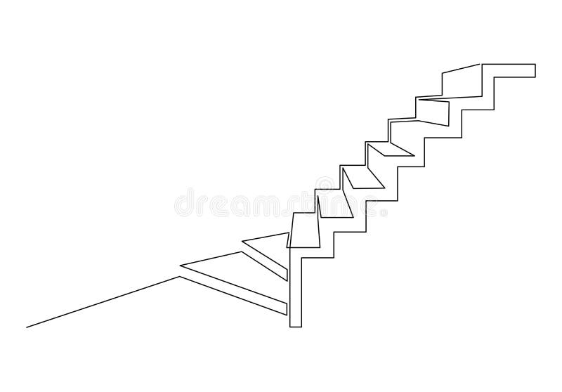 Strange Staircase Steps Up and Down. Frontal Perspective. Continuous ...