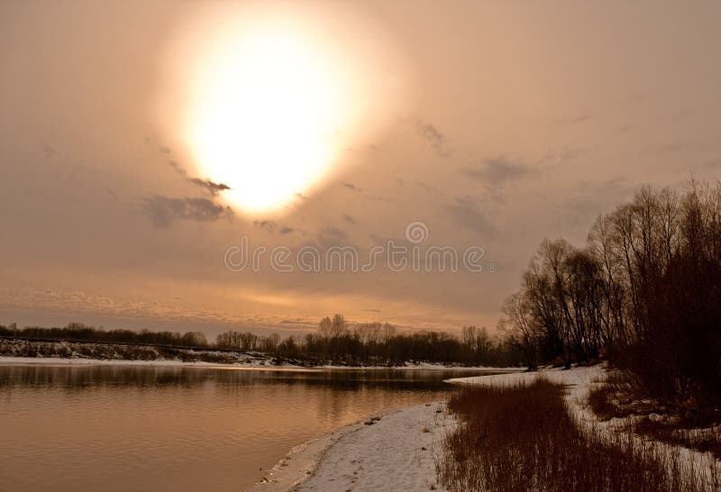 Strange sun stock image. Image of cold, water, winter - 11886957