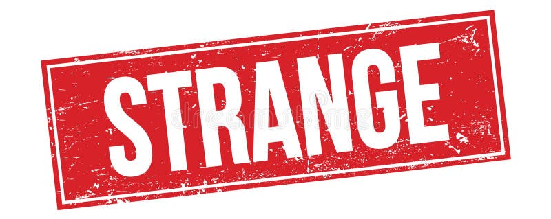 STRANGE Text on Red Grungy Rectangle Stamp Stock Illustration ...