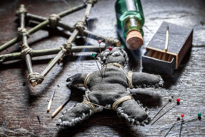 Strange Voodoo Doll Pierced by a Needle As Harming Stock Image - Image ...