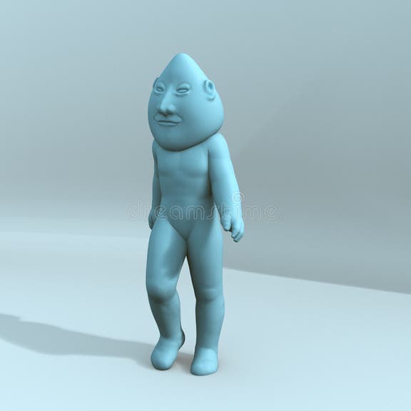 Strange blue character stock illustration. Illustration of blue - 214030908