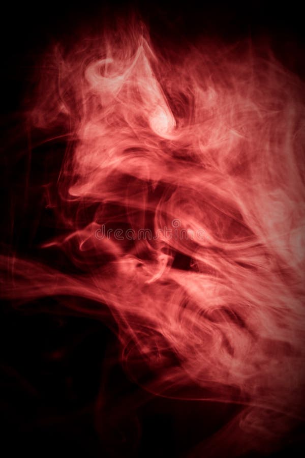 Strangely Shaped Puff of Red Smoke Stock Photo - Image of hallucination ...