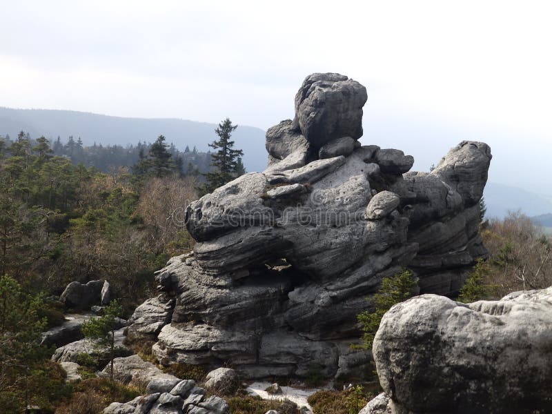Strangely shaped rocks stock photo. Image of high, mountain - 71052800