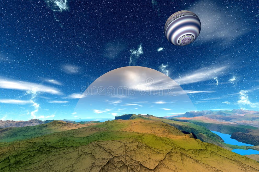 Stranger planets stock illustration. Illustration of water - 45570460