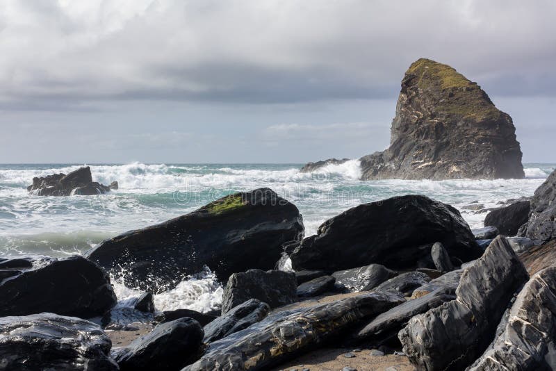 The Strangles Beach North Cornwall England Stock Image - Image of ocean ...