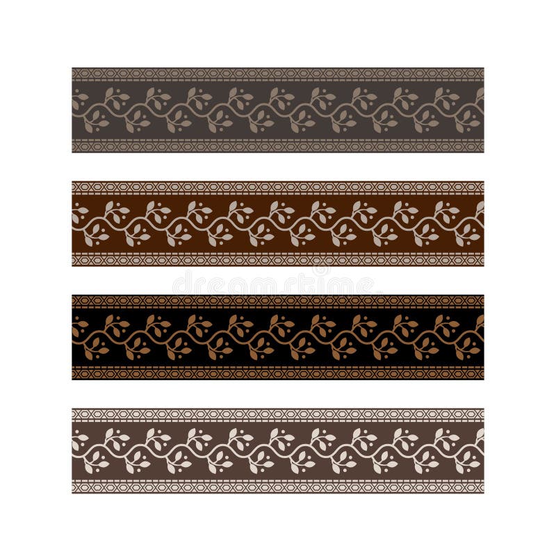 Strap Pattern Design Tape with Leaf Ornament. Stock Vector ...