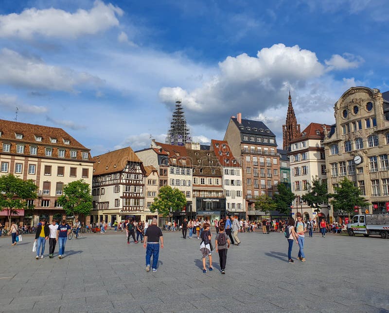STRASBOURG, FRANCE - June 2019: View on the Famous Kleber Square ...
