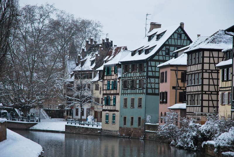 Strasbourg Houses during Winter Stock Image - Image of alsace ...