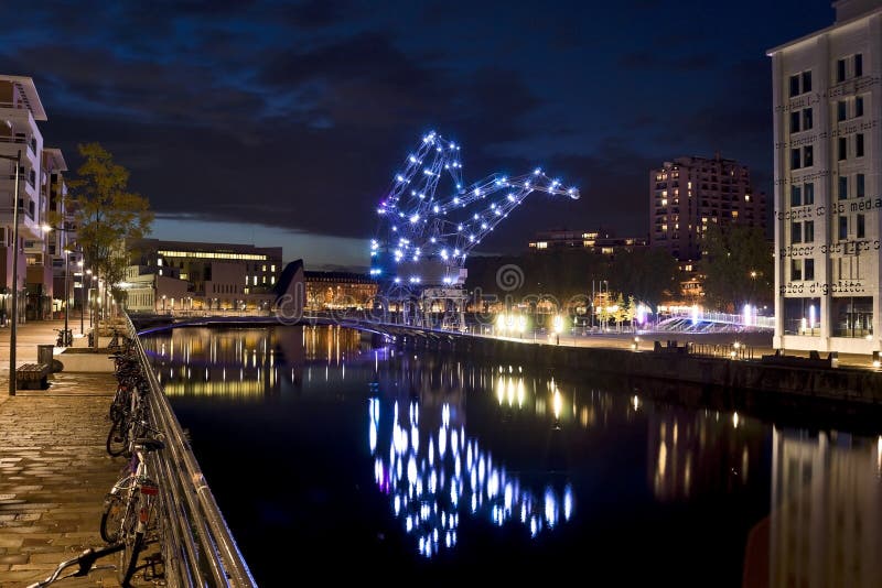 Strasbourg at night stock image. Image of lights, city - 12073137