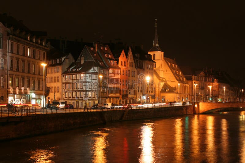 Strasbourg at Night stock image. Image of adventure, strasbourg - 1701551