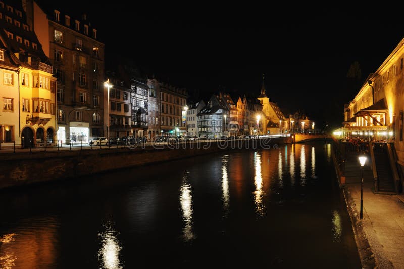 Strasbourg at night editorial photography. Image of night - 26694172