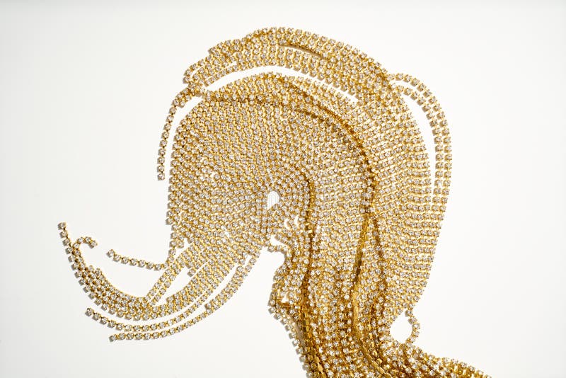 Strass Strands on a White Background Stock Photo - Image of waves ...