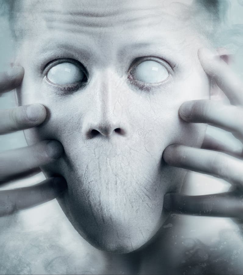 Straszna Psychodeliczna Twarz Zdjęcie Stock - Obraz złożonej z tekstura ...