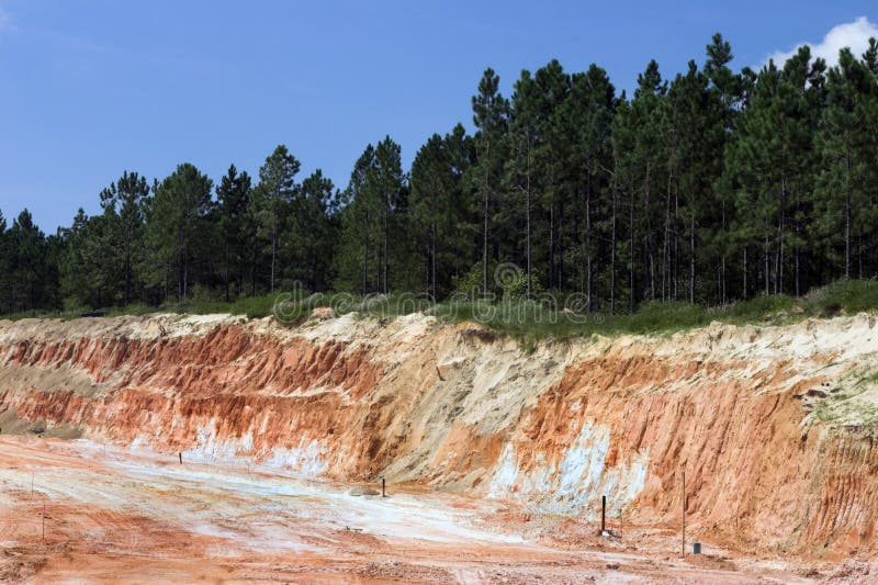 Strata of Rock and Dirt with Trees Stock Photo - Image of rock, trees ...