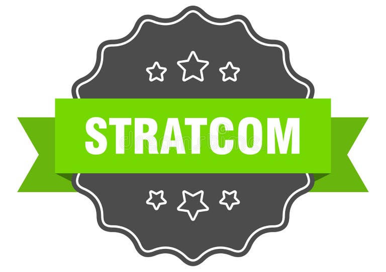 Stratcom label stock vector. Illustration of sign, vector - 194917706