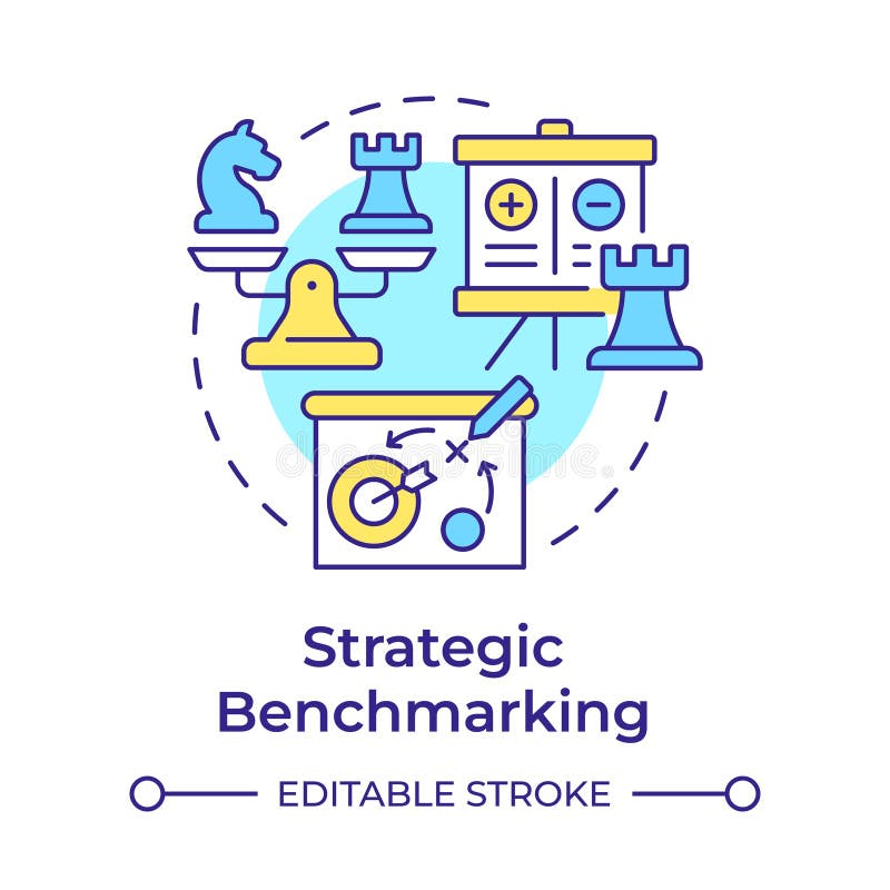 Strategic Benchmarking Multi Color Concept Icon Stock Illustration ...