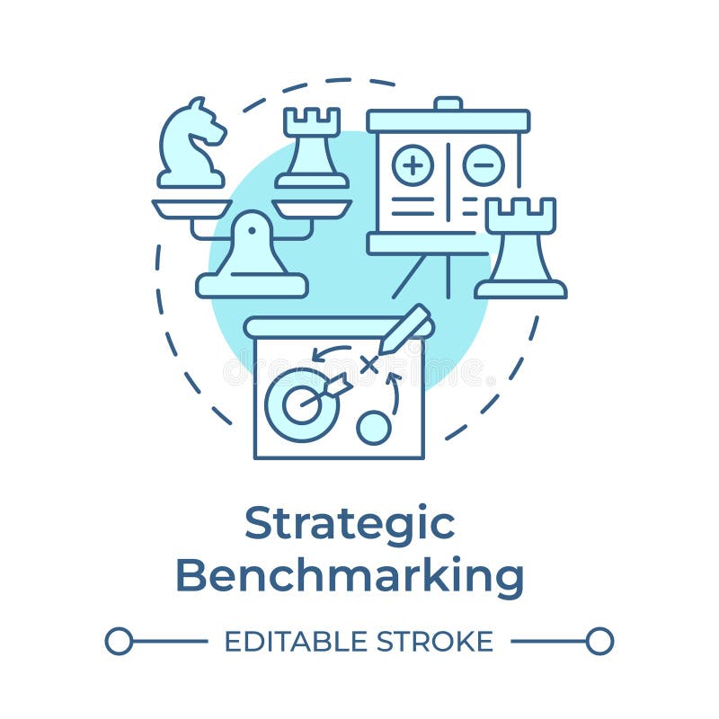 Strategic Benchmarking Soft Blue Concept Icon Stock Illustration ...