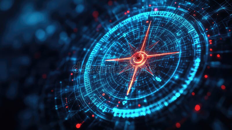 Strategic Business Achievement with Digital Goal Compass Stock Image ...