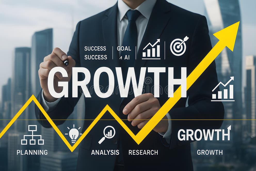 Strategic Business Growth Visualization with Digital Interface Stock ...