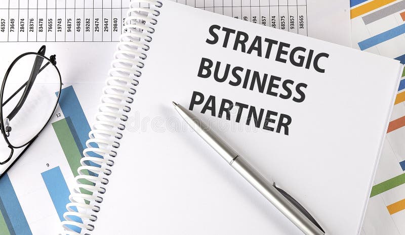 STRATEGIC BUSINESS PARTNER, Pen and Glasses on Chart Stock Image ...