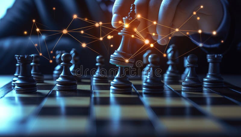 Strategic Business Planning with Chess King Move on Board and Digital ...