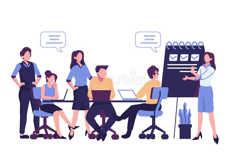 Strategic Business Planning Discussion Vector Flat Illustration Design ...