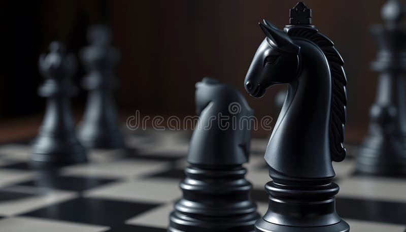 Strategic Chess Knight: a Dark Masterpiece of Strategy and Depth Stock ...