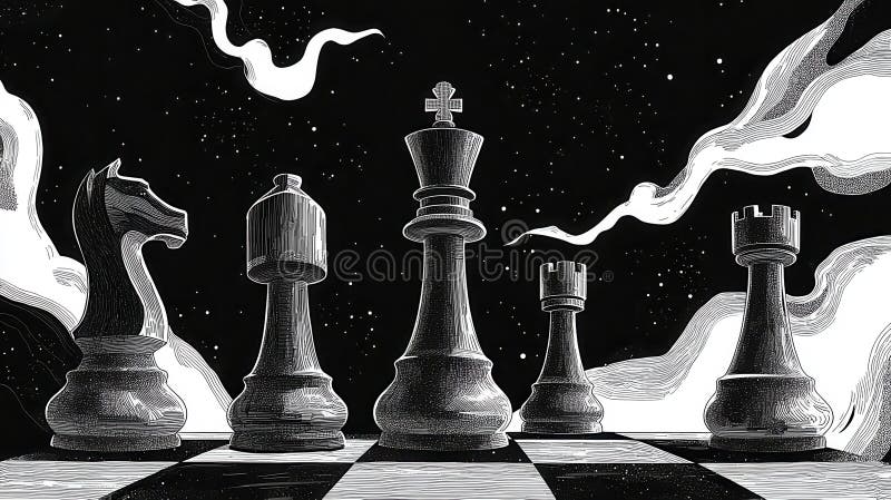 Strategic Chess Match Abstract Setting Digital Artwork Surreal ...