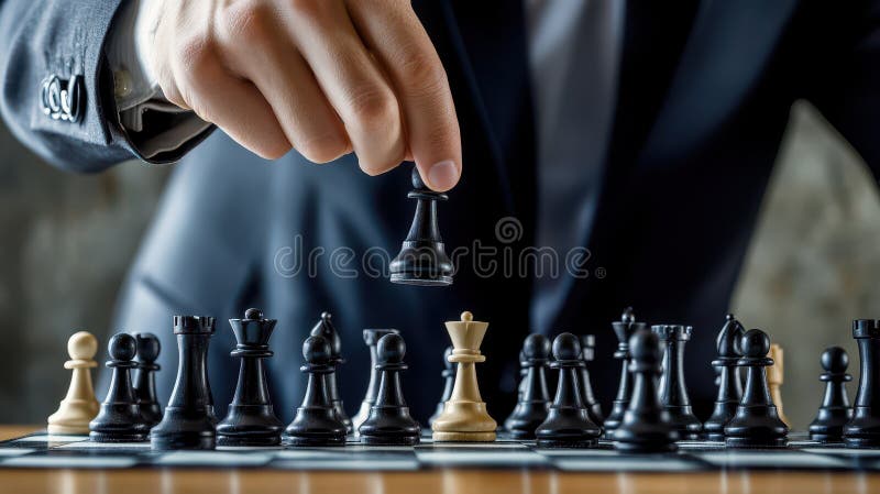 Strategic Chess Move in an Intense Match Stock Photo - Image of ...