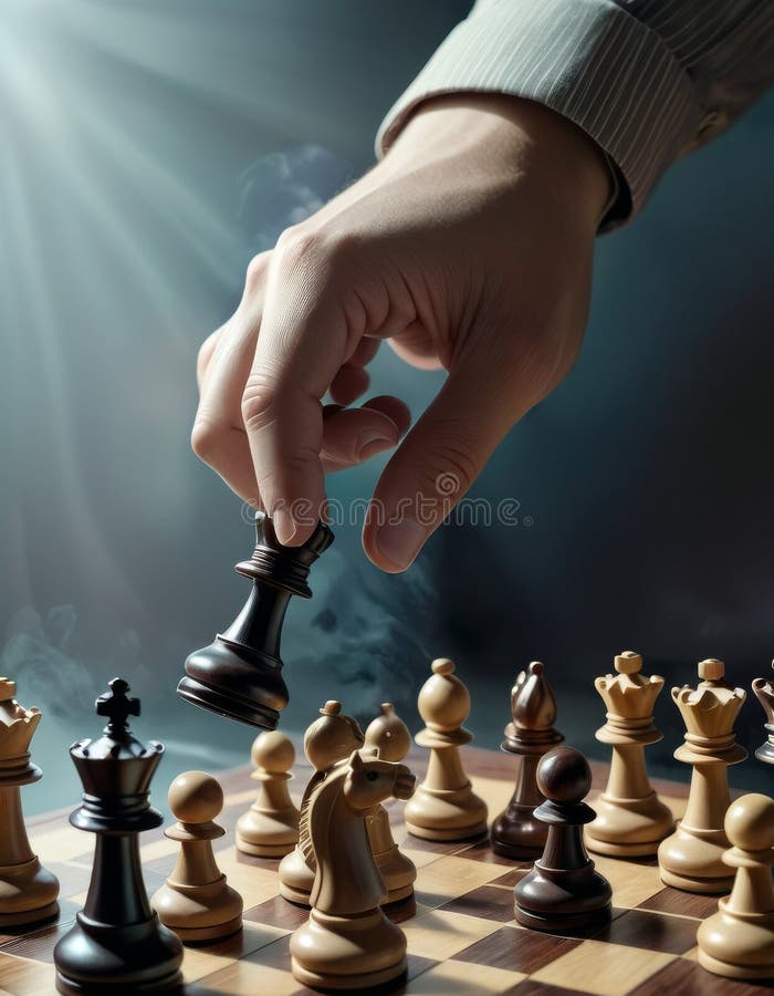 Strategic Chess Move in Spotlight Stock Photo - Image of intelligence ...