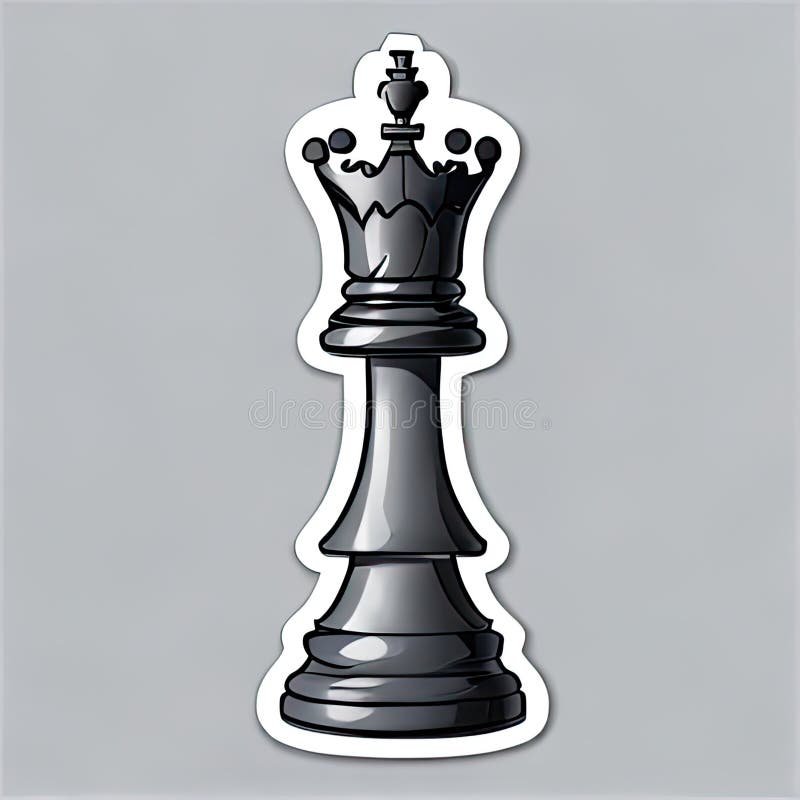Chess Piece on Sticker Board with Shadow Stock Illustration ...