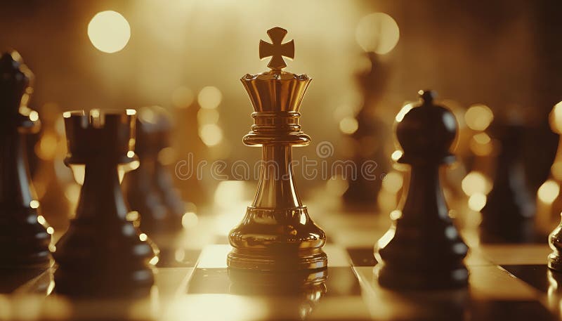 Strategic Chess Pieces on Chessboard with King and Rook in Focus Stock ...