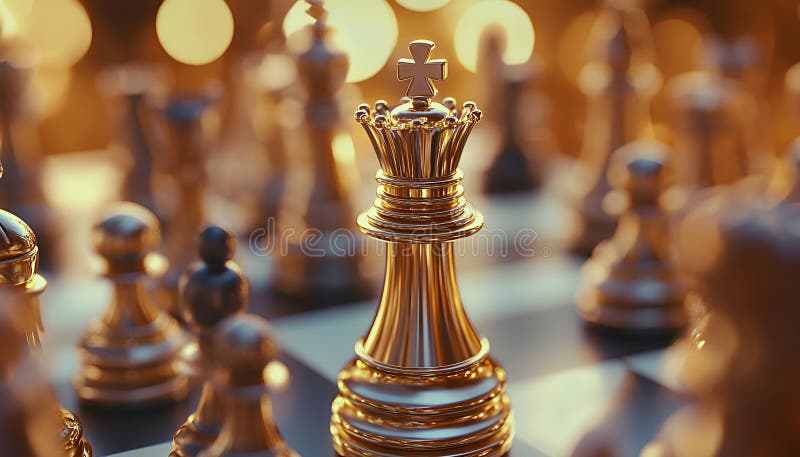 Strategic Chess Pieces on Chessboard with King and Rook in Focus Stock ...