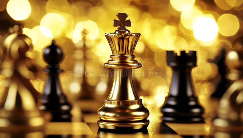 Strategic Chess Pieces on Chessboard with King and Rook in Focus Stock ...