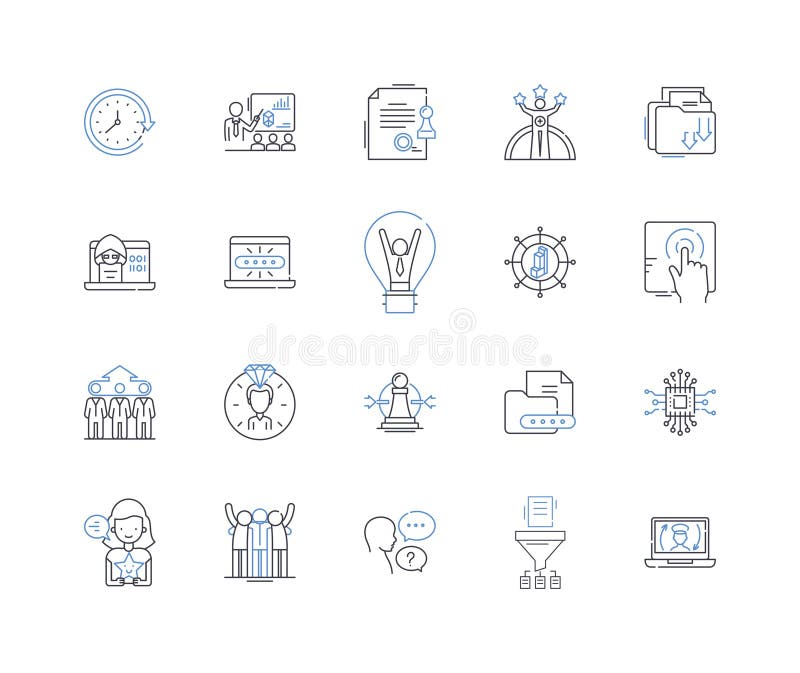 Strategic Engagement Line Icons Collection. Alignment, Collaboration ...