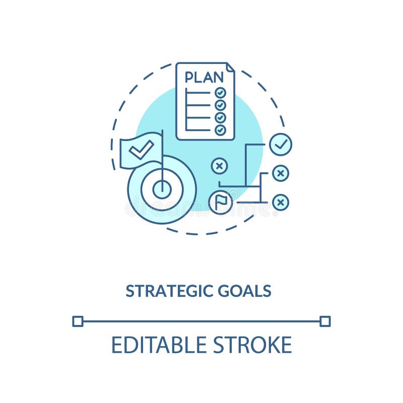 Strategic Goals Concept Icon Stock Vector - Illustration of analysis ...