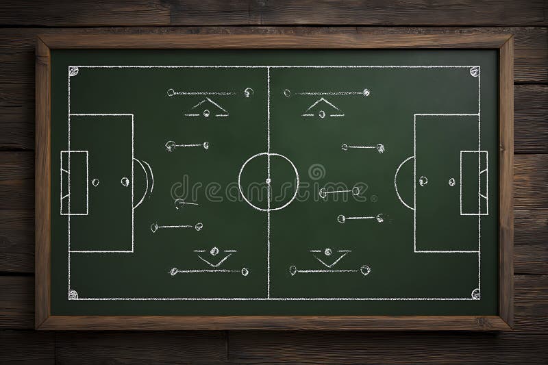 Strategic Green Soccer Coaching Board with Tactical Diagram Stock Image ...