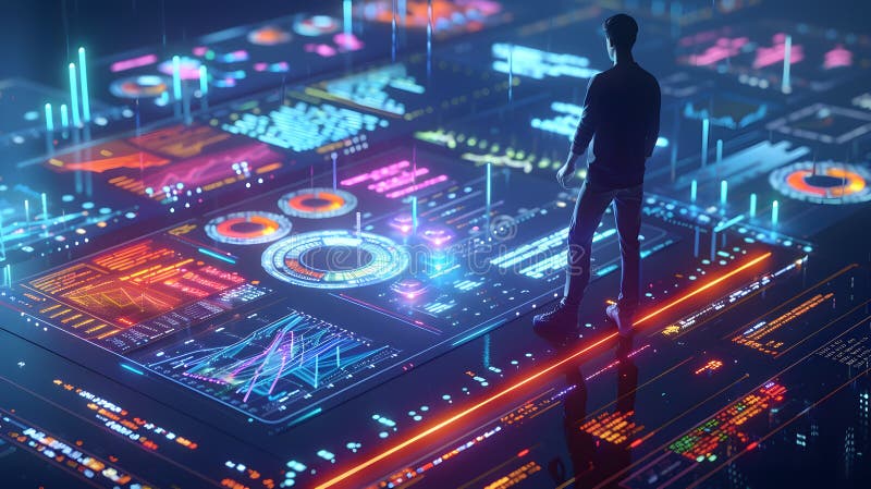 Strategic Insights Analysis Person Uncovering Data. Stock Illustration ...