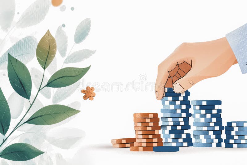 Strategic Investment Concept with Hand Stacking Coins and Chips Stock Image - Image of strategy ...