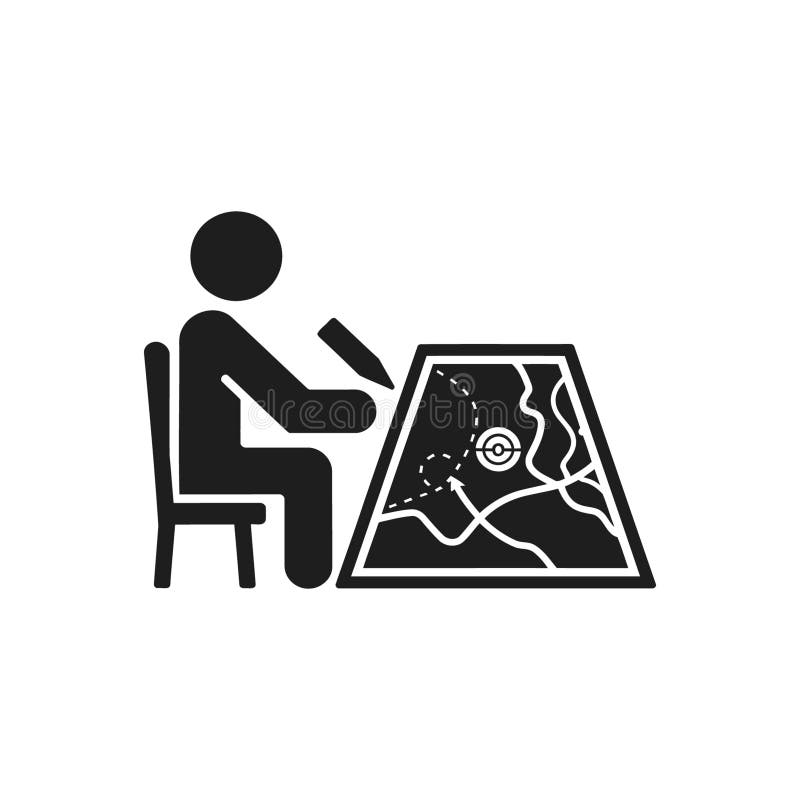 Strategic Map Planning Icon Stock Vector - Illustration of icon, travel ...
