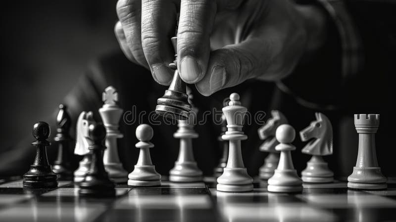 Strategic Move: a Hand Lifting a Black King Piece during a Chess Game ...