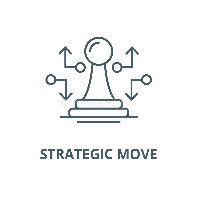 Strategic Move Vector Line Icon, Linear Concept, Outline Sign, Symbol ... Strategic Move Vector Line Icon, Linear Concept, Outline Sign, Symbol ...